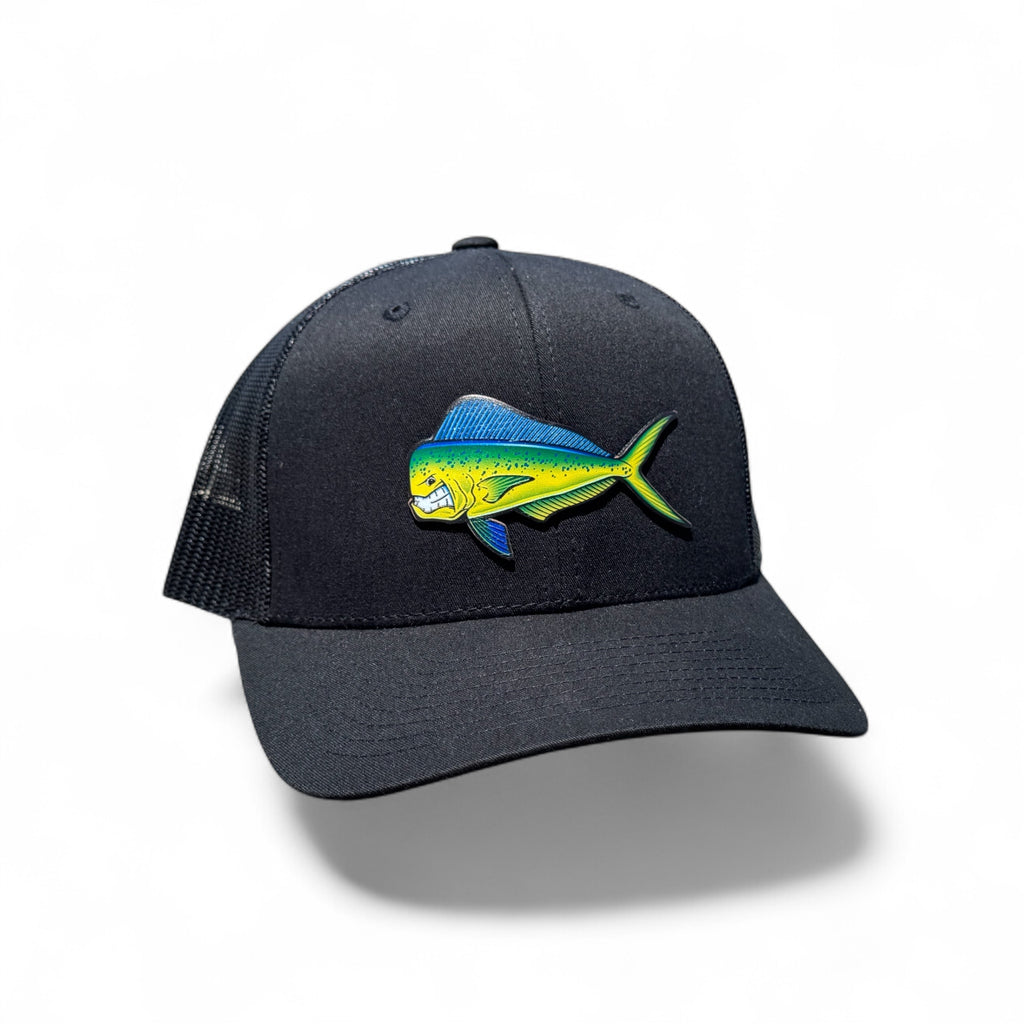 Angry Mahi Leather Patch Hat on Richardson 112 | Real Sticky