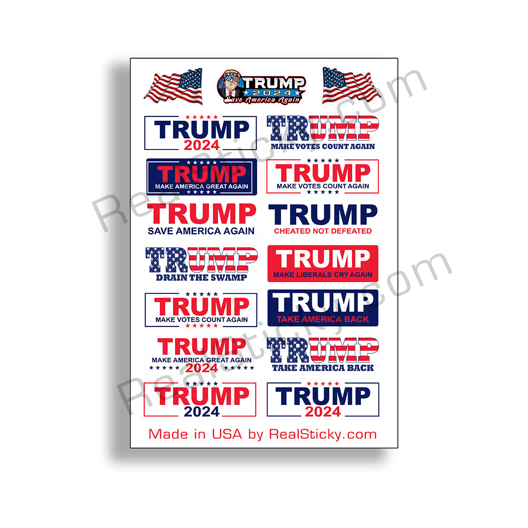 Trump Scale 2024 Bumper Stickers 1:10 Scale RC Decal Sheet | Real Sticky