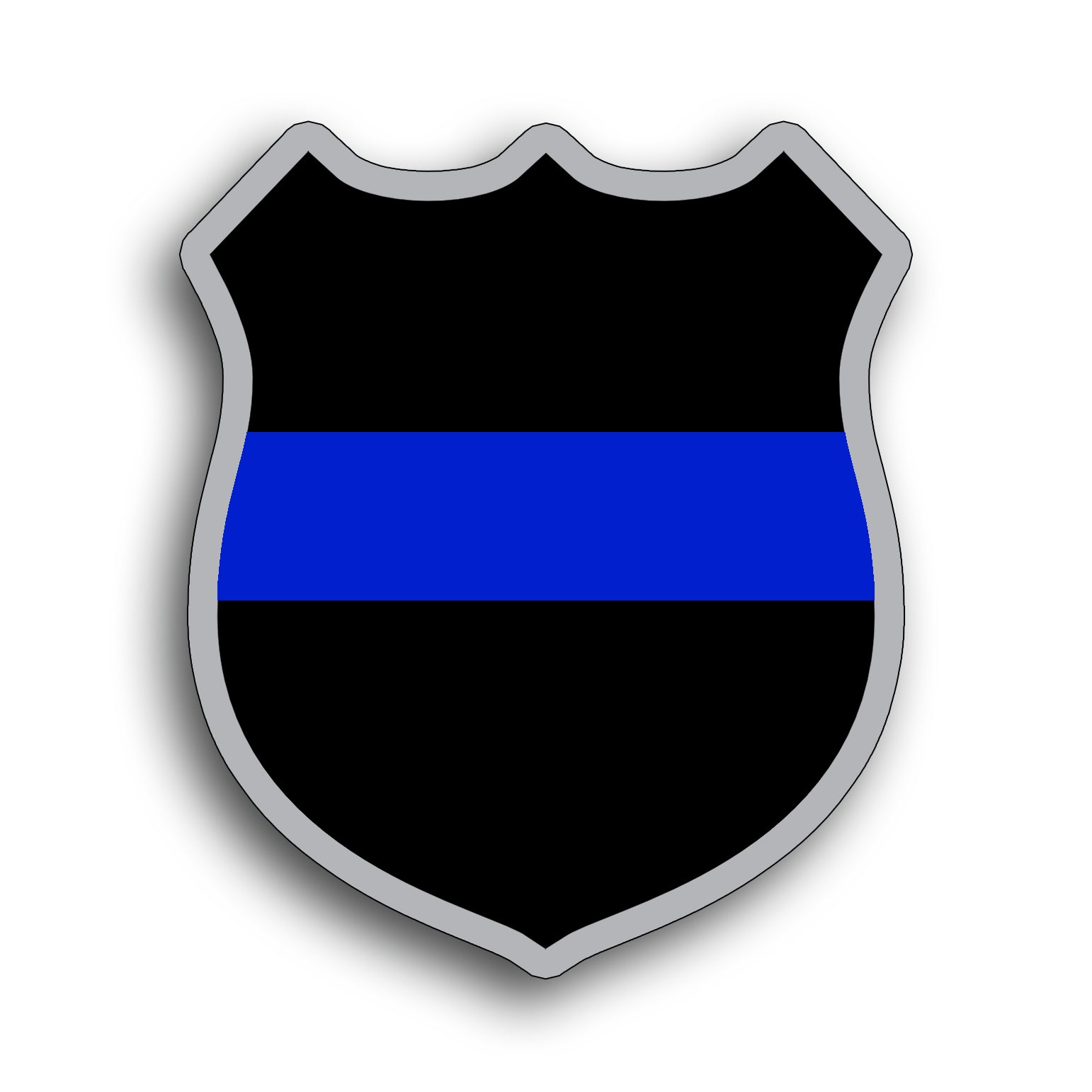 Police Badge Blue Line Sticker LEO 911 Support Decal | Real Sticky