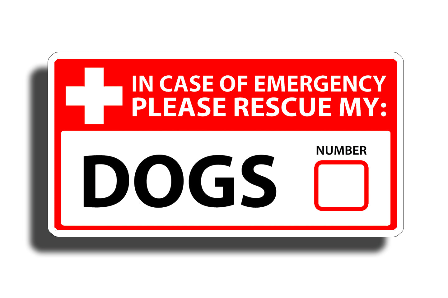 Dog Emergency Pet Rescue Sticker | Real Sticky