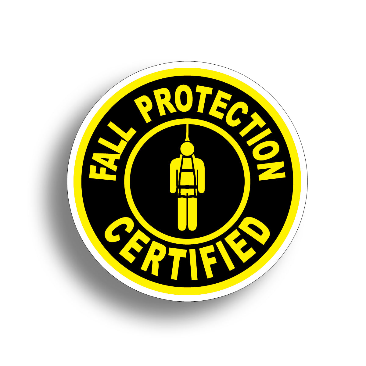 Fall Protection Sticker - Yellow | Real Sticky